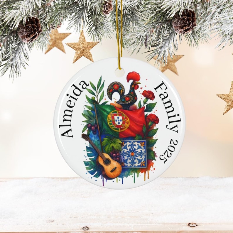 Personalized Portugal Ornament, Portugal Flag Christmas Ornament ...