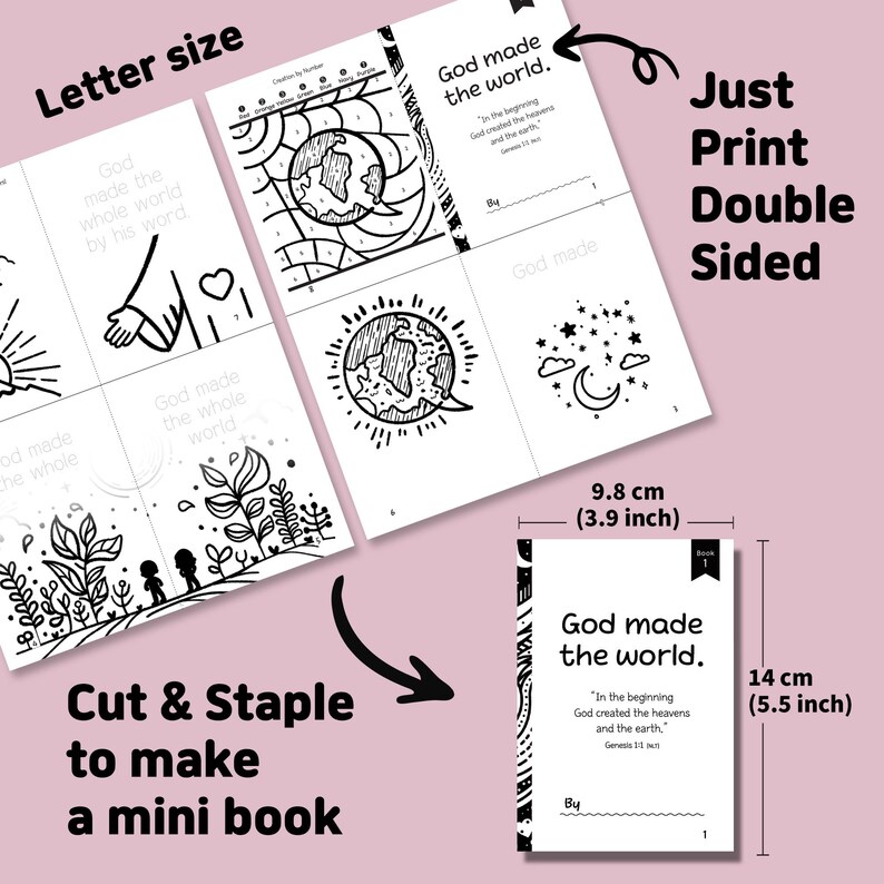 Printable Bible Story Mini Books Kids Reading & Writing Activities ...