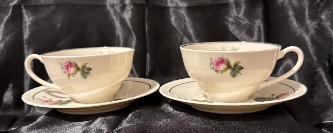 Vintage Hanover China Teacup & Saucer Set – Pink Rose Anniversary ...