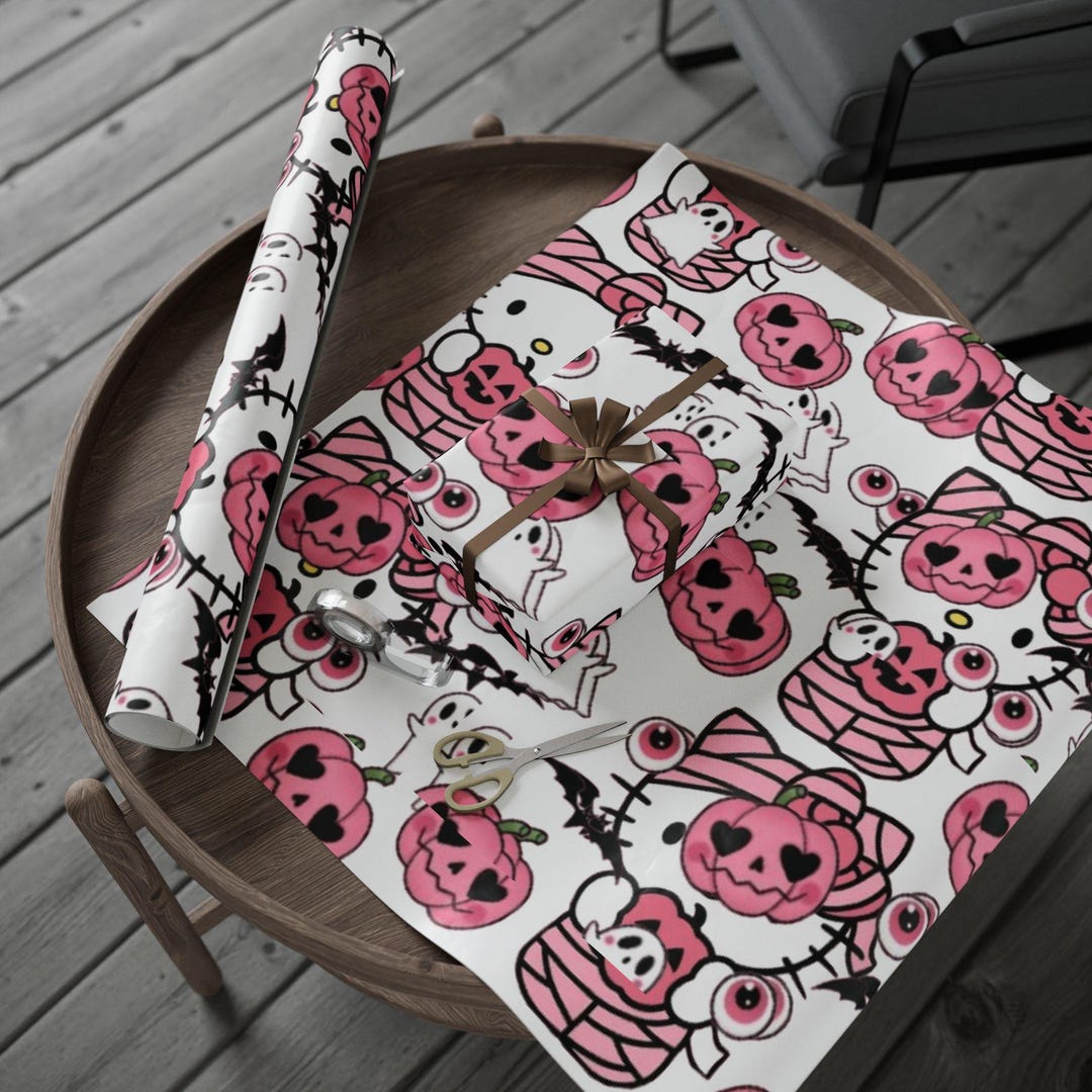 Hello Kitty Spooky Wrapping Paper, Gift Wrap - Etsy