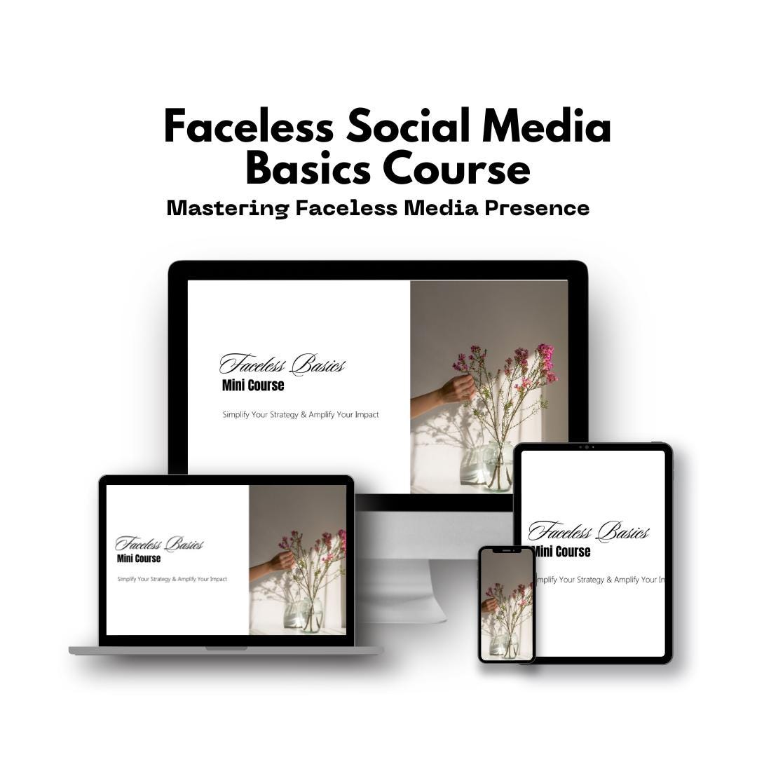 Faceless Social Media Basics Course | Canva Template + Video Lessons - Etsy