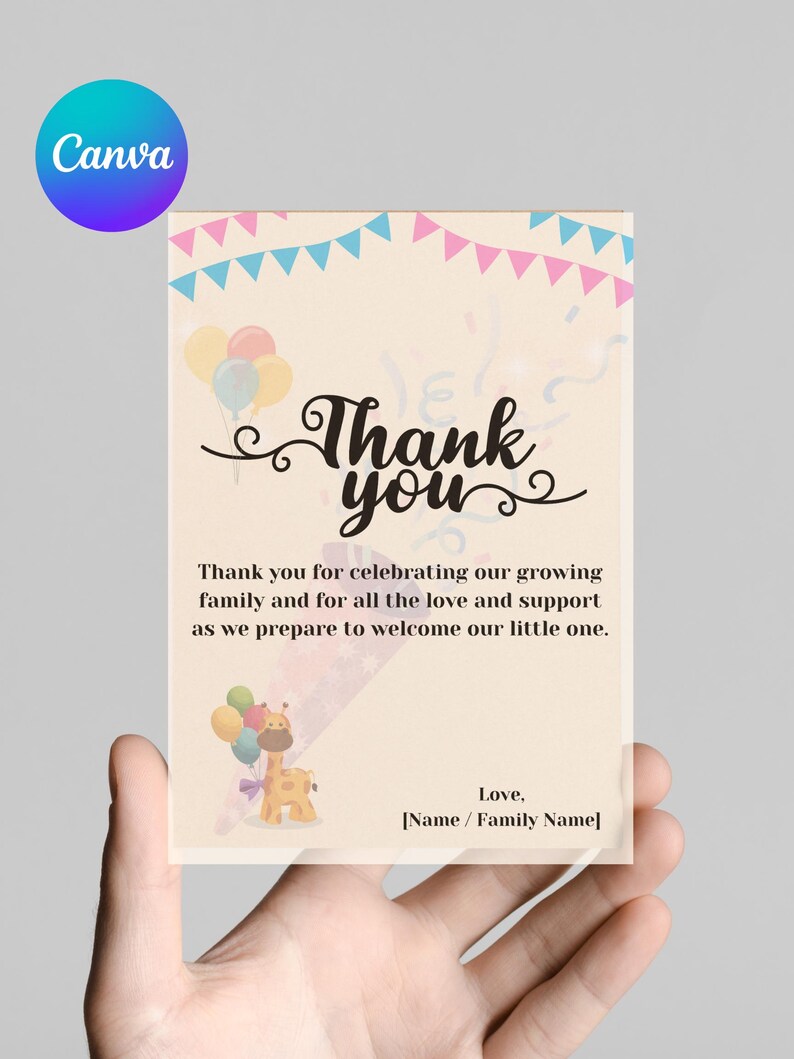 Baby Shower Bundle Template | Stork Baby Girl Invitation, Thank You ...