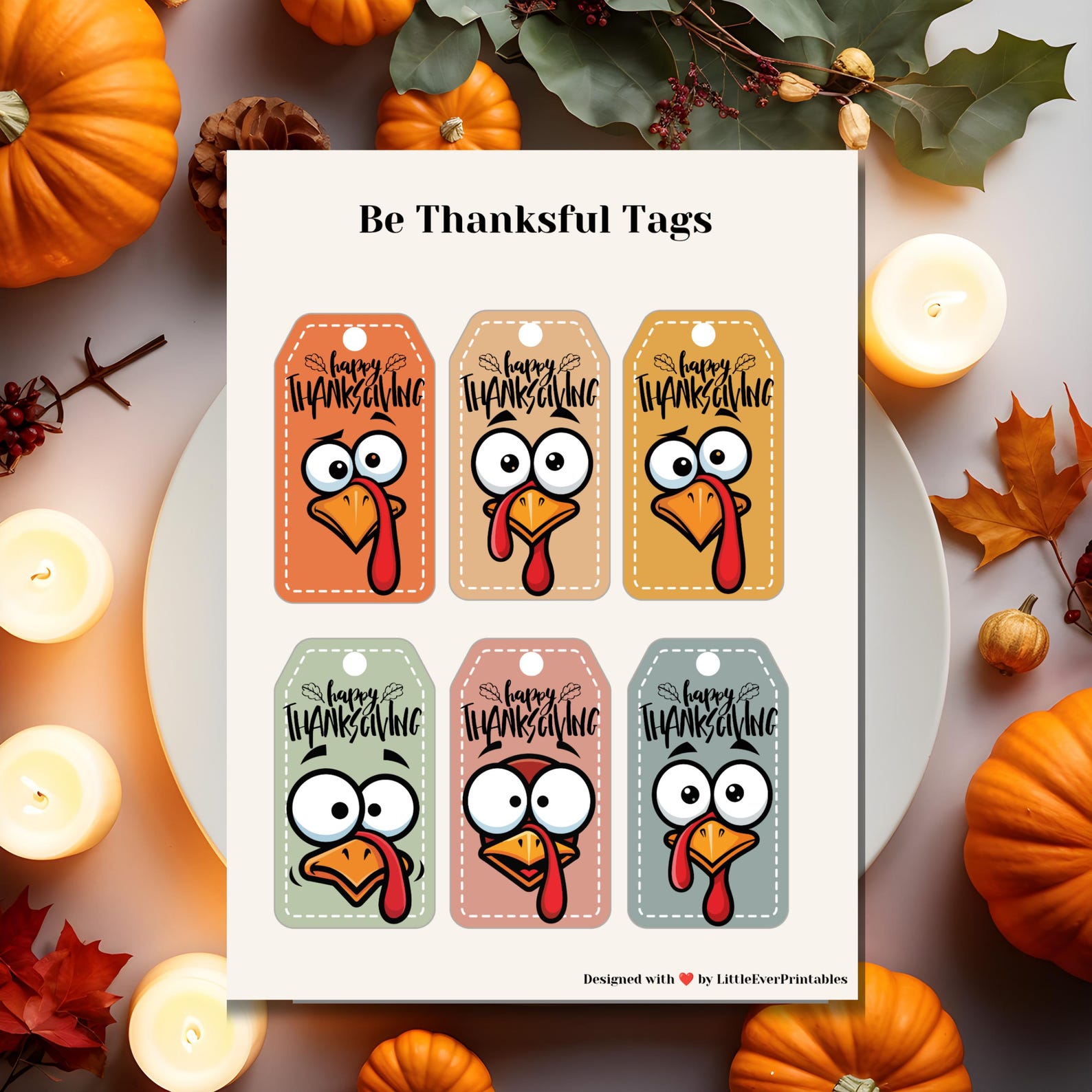 Printable Thanksgiving Gift Tags | Funny Turkey Tags | Fall Party Favor ...