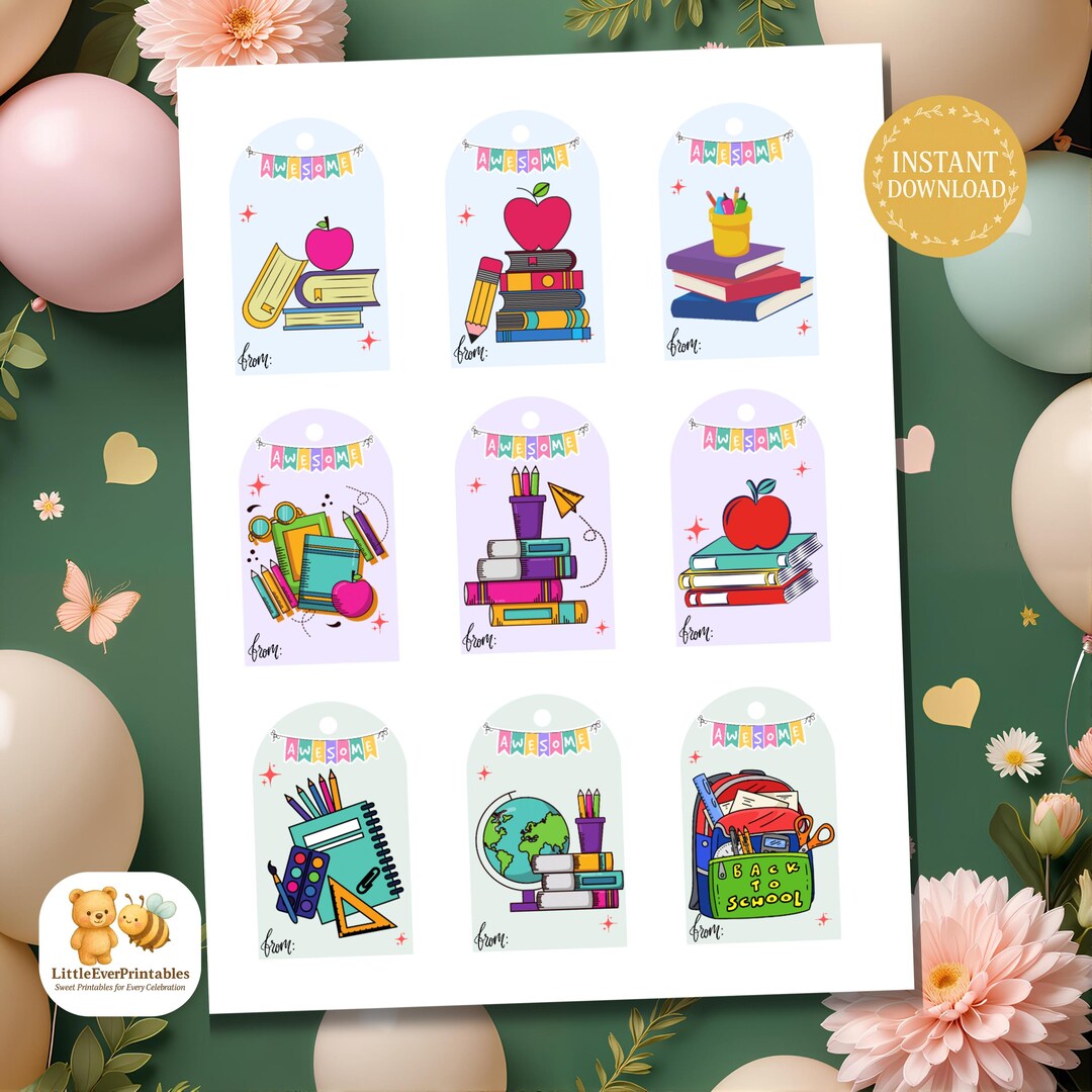 Teacher Reward Gift Tags Printable, Classroom Incentive Tags, Back to ...