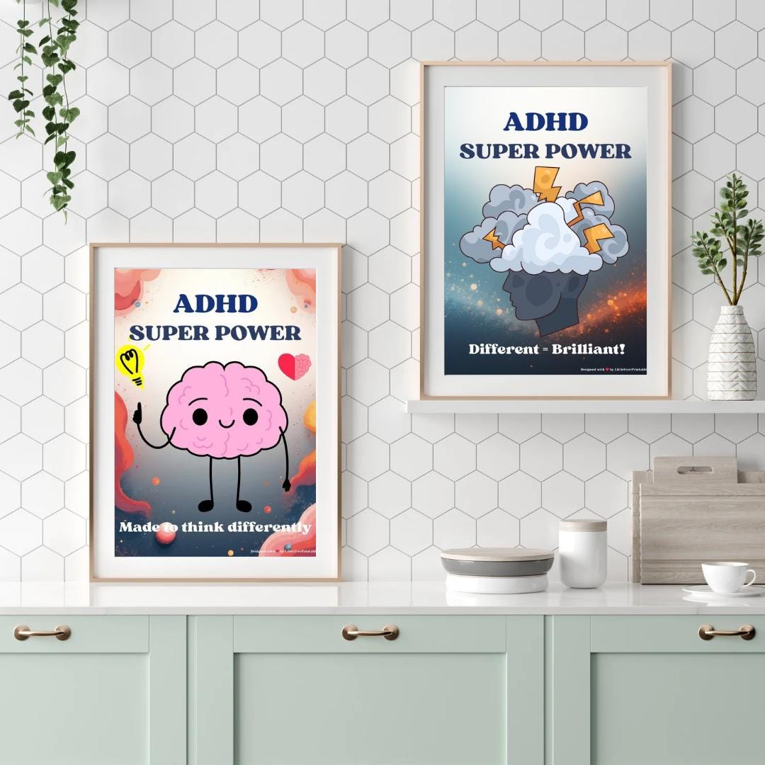ADHD Superpower Wall Art Set | Neurodivergent Motivation Prints ...