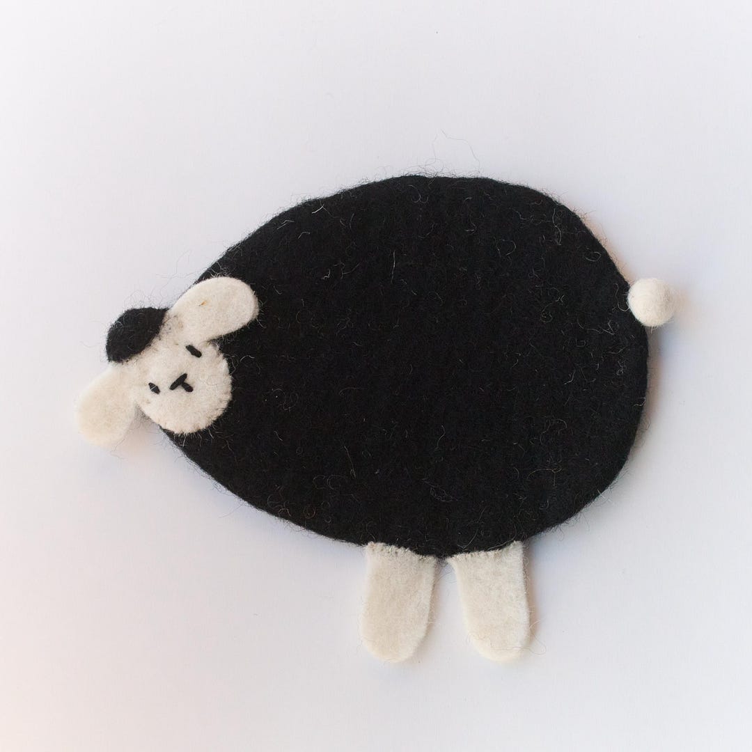 Felt Sheep Coaster, Handmade Wool Felt Cup Mat, Cute Animal Drink ...