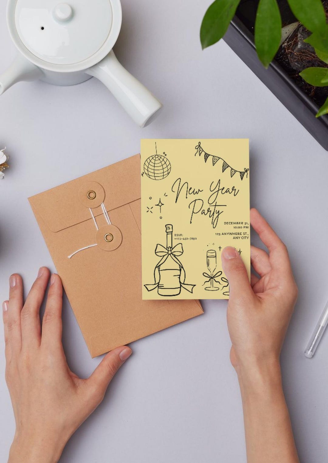 10 Editable Canva New Year Party Invitation Bundle - Etsy
