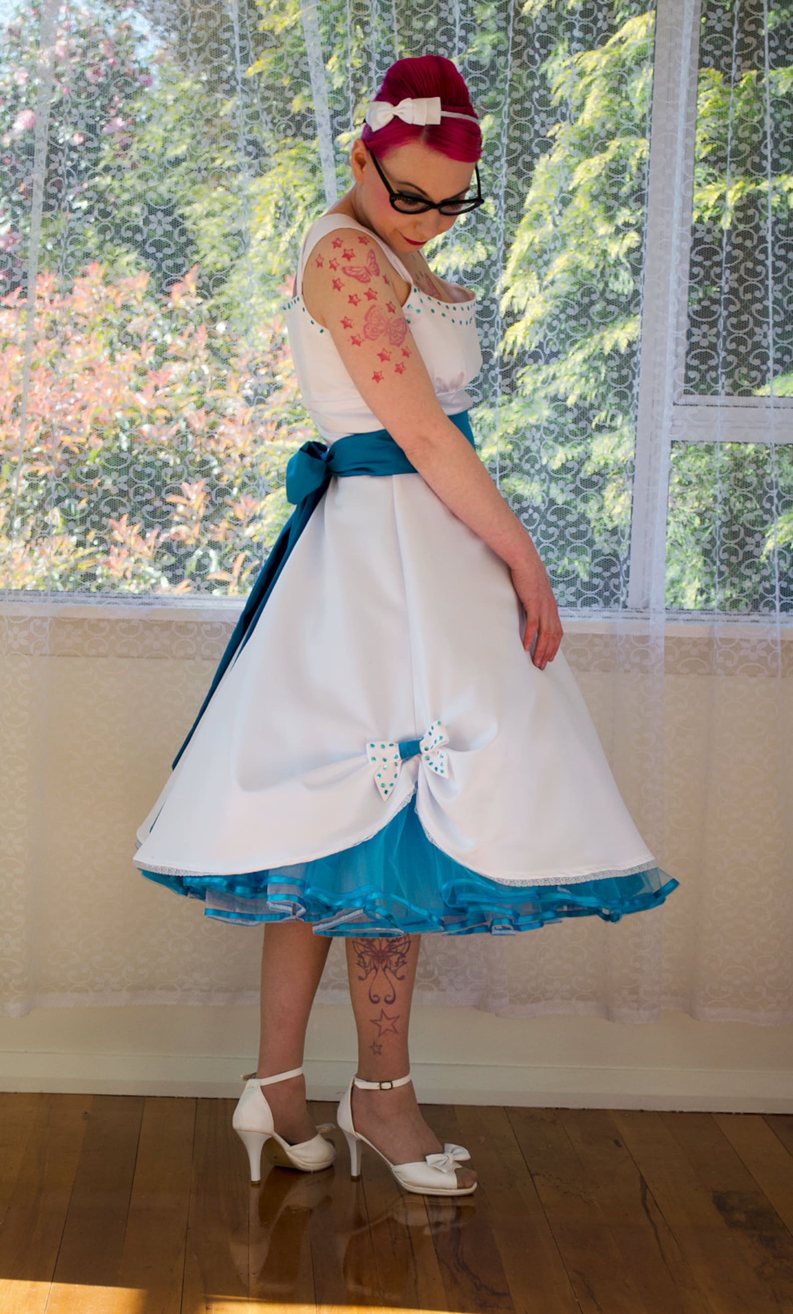 1950s Pin up Wedding Dress mindy Tea Length Style - Etsy