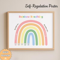 Rainbow Breathing Exercise Printable | Calm Down Poster | Anxiety Coping Skills for Kids ...