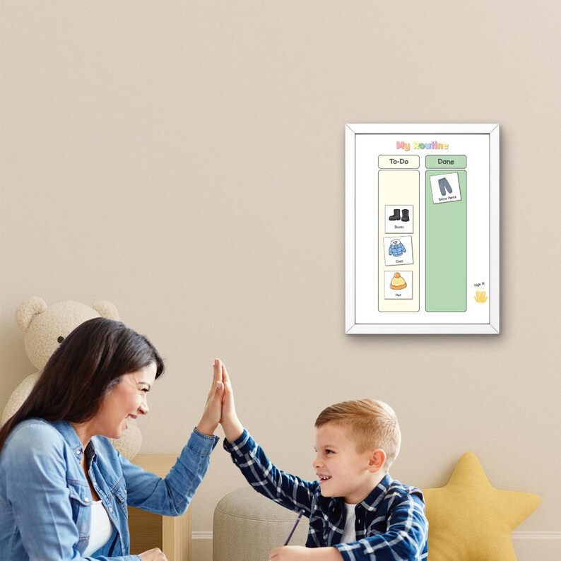 Kids To-do/done Chart | Neutral Boho Visual Routine (digital Download ...