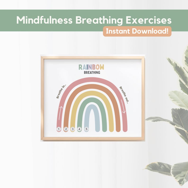 Mindfulness Breathing Exercises for Kids, Calm Corner Printables ...