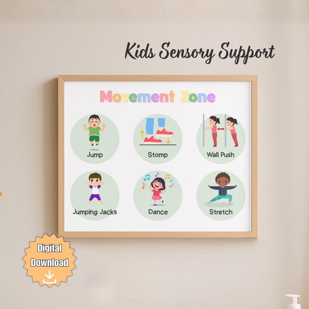 Sensory Movement Break Printable, Calm Down Movements, Self-regulation ...