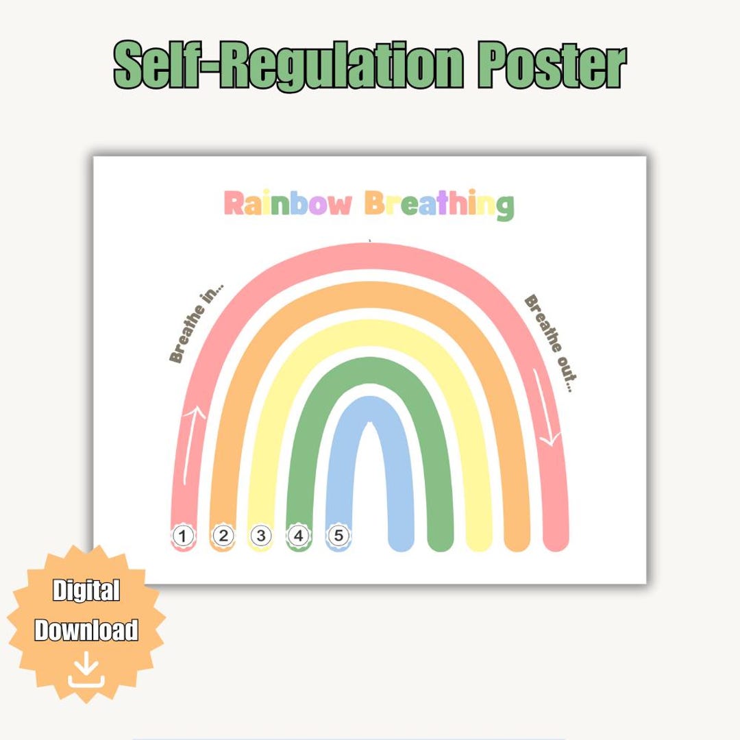 Rainbow Breathing Printable for Kids | Calm Down Breathing Tool ...