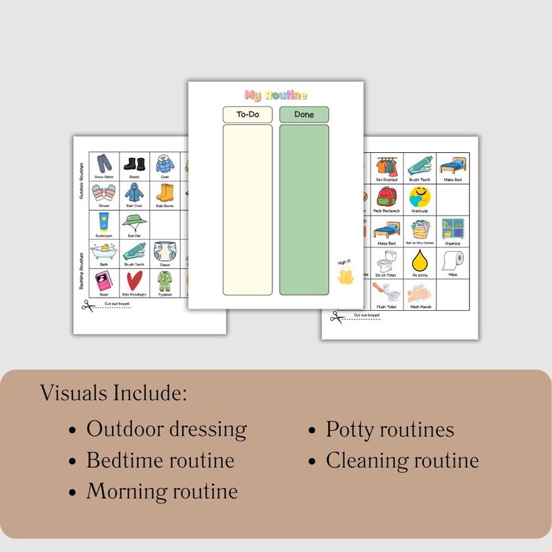 Kids To-do/done Chart | Neutral Boho Visual Routine (digital Download ...