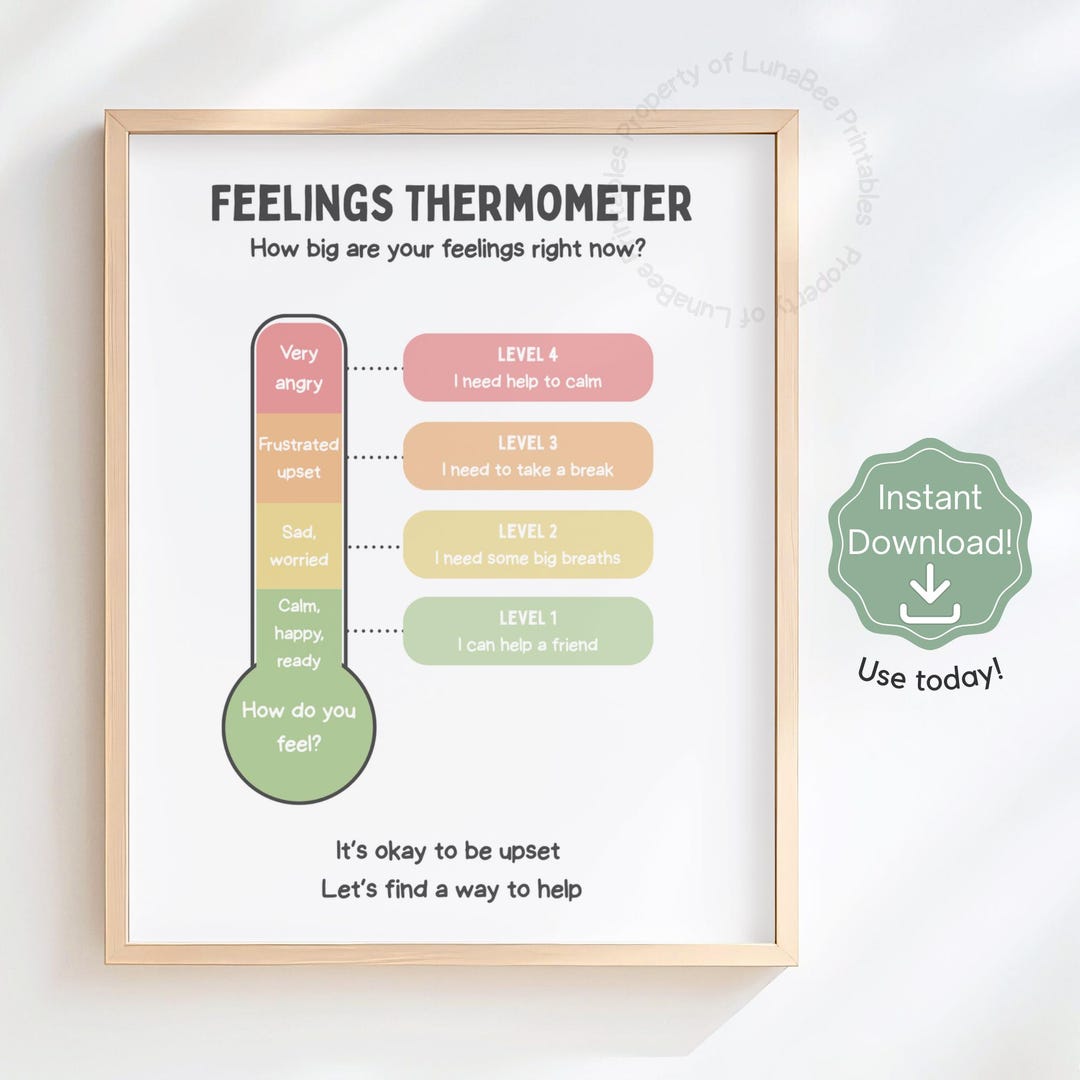 Feelings Thermometer Poster | Zones of Regulation Tool | Emotional ...