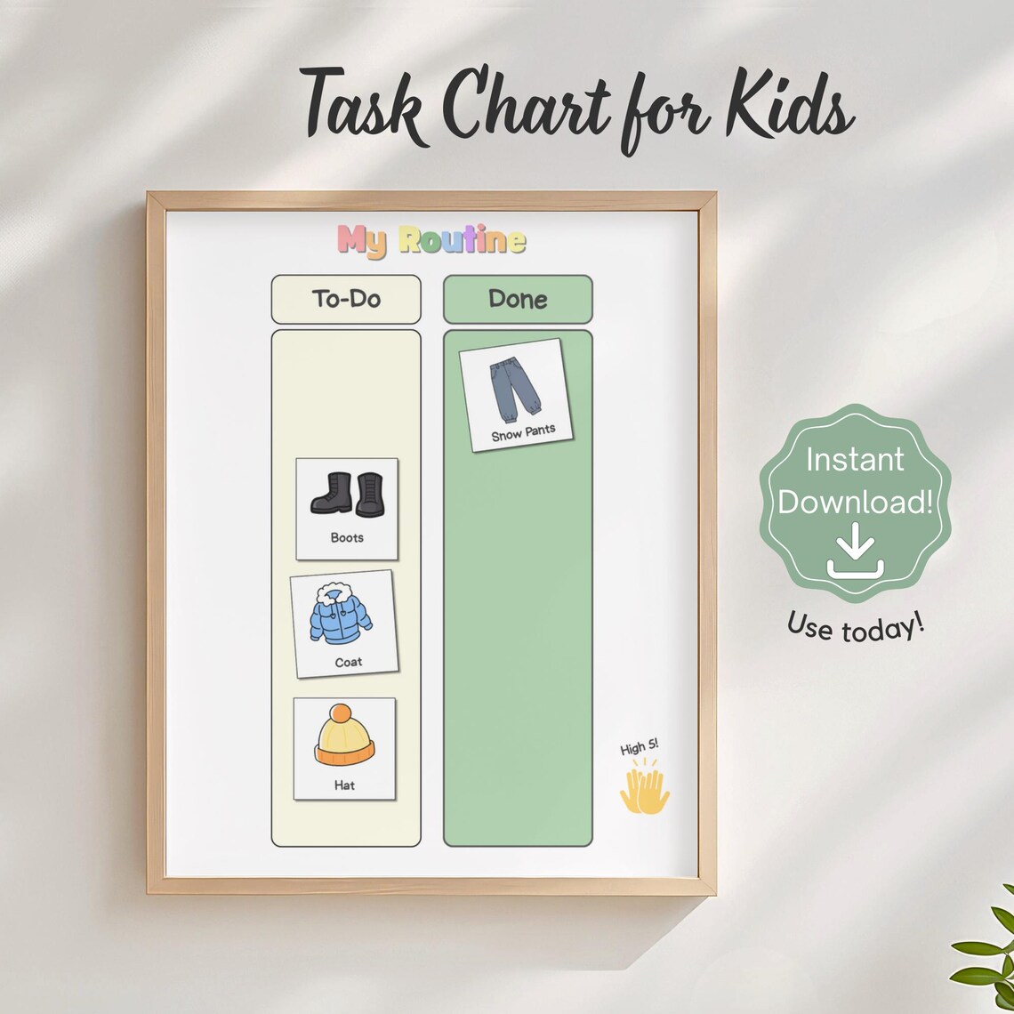 Kids To-do/done Chart | Neutral Boho Visual Routine (digital Download ...