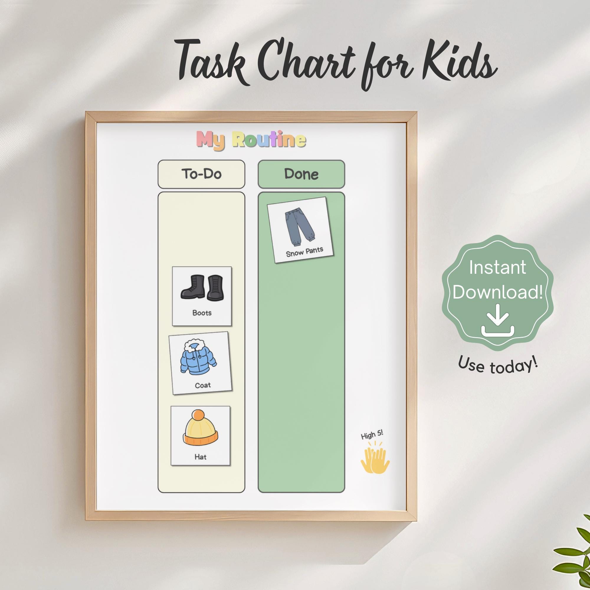 Kids To-do/done Chart | Neutral Boho Visual Routine (digital Download ...