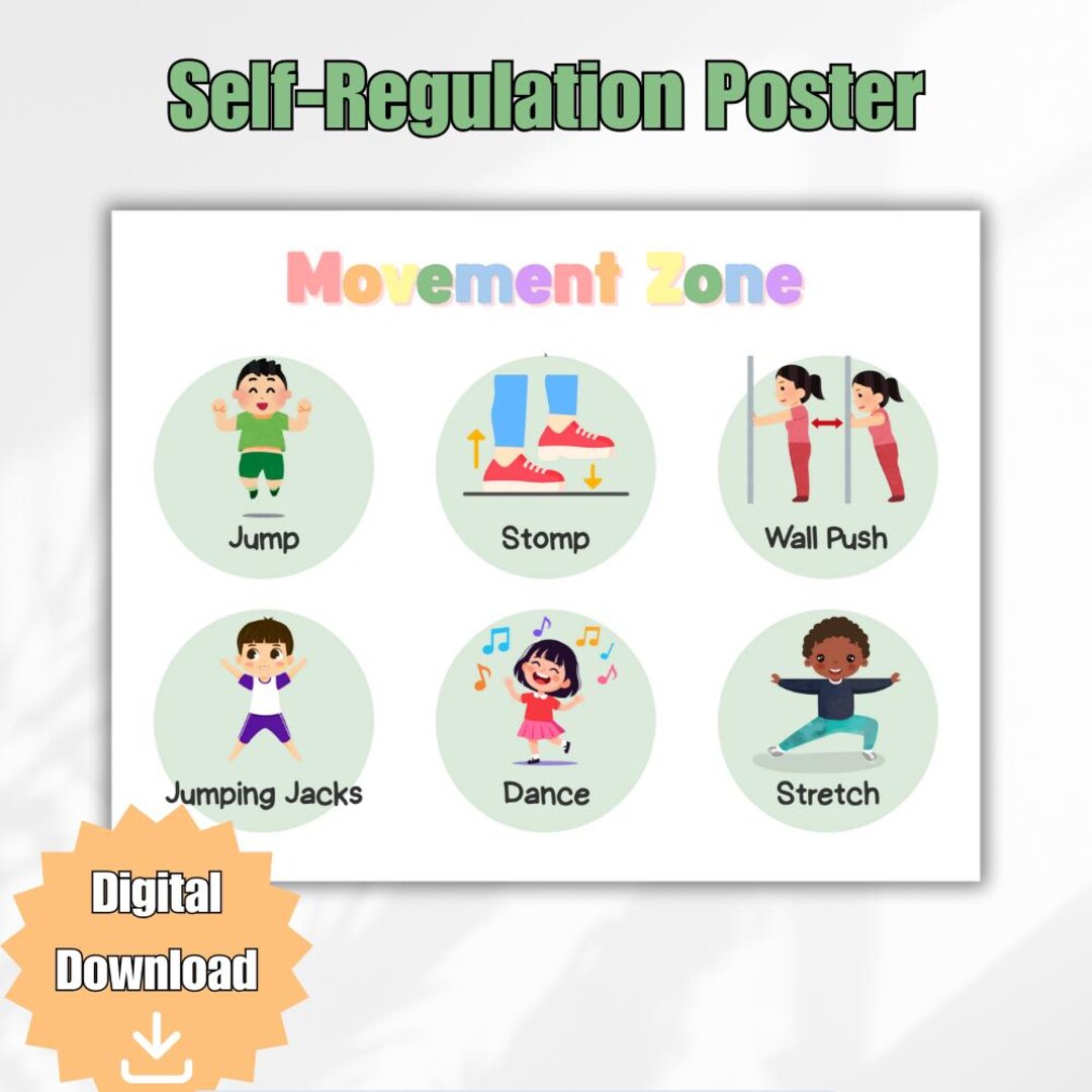 Movement Zone Poster for Kids | Calm Down Movements | Self-regulation ...