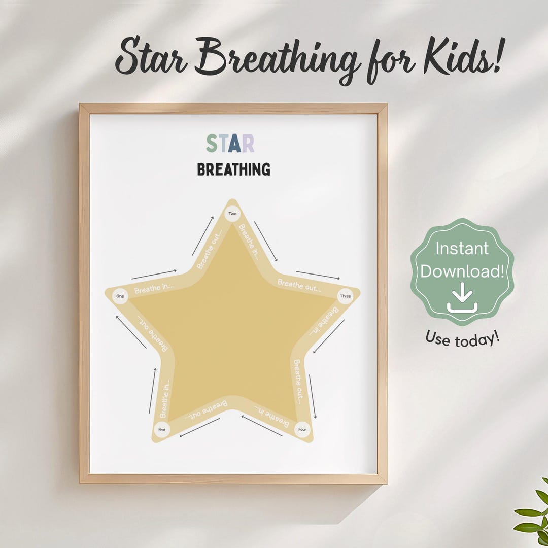 Star Breathing Poster for Kids | Calm Down Corner Art (instant Download ...