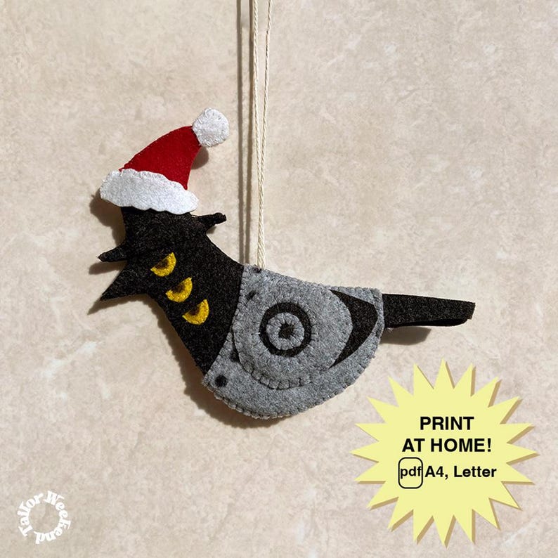Felt Bird Magpie Ornament Sewing Pattern | Sussie, K-POP Inspired DIY ...