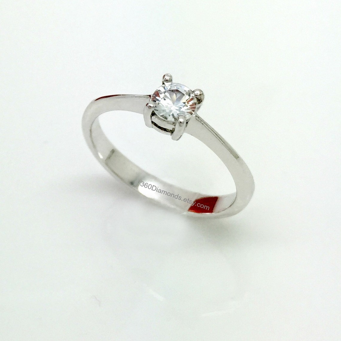 White Sapphire Engagement Ring, Snow Cuddle White Sapphire Ring ...