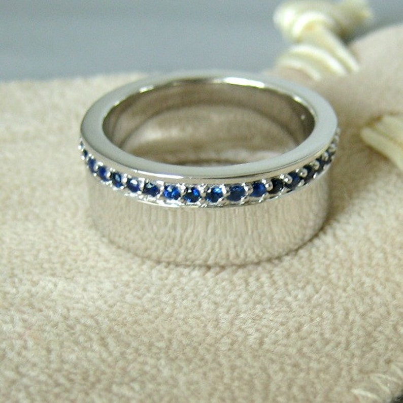 Paradise Blue Sky Sapphire Ring, Blue Sapphire Eternity Ring, Sterling ...