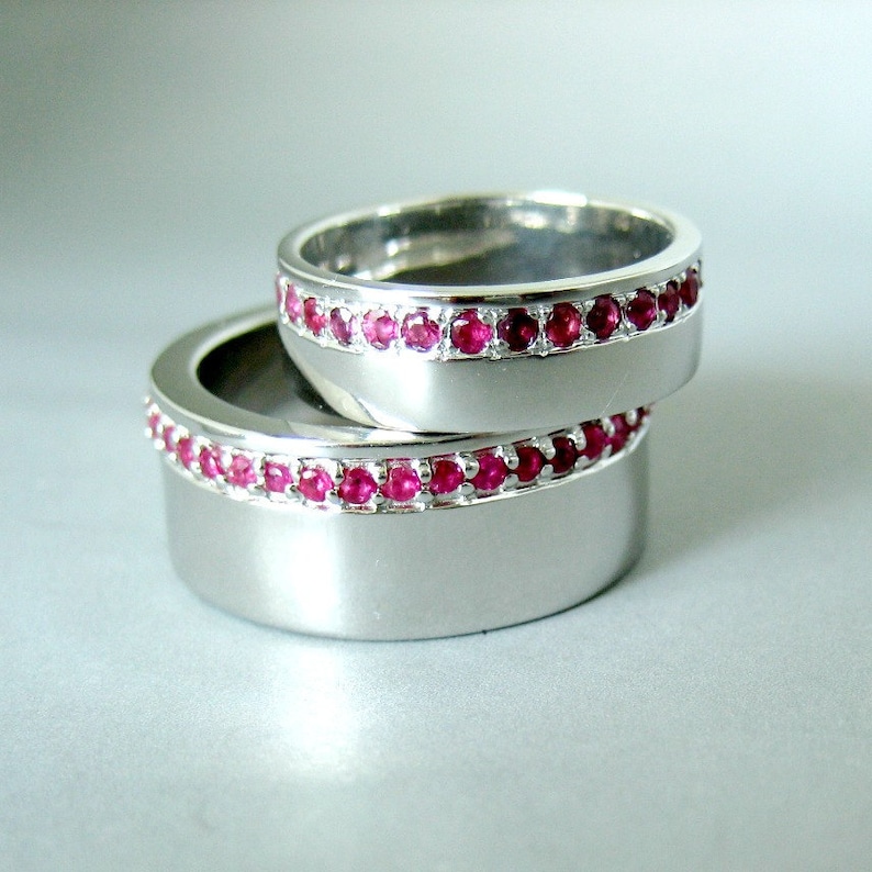 Fire Cracker Red Ruby Eternity Band Ruby Eternity Ring Wide - Etsy