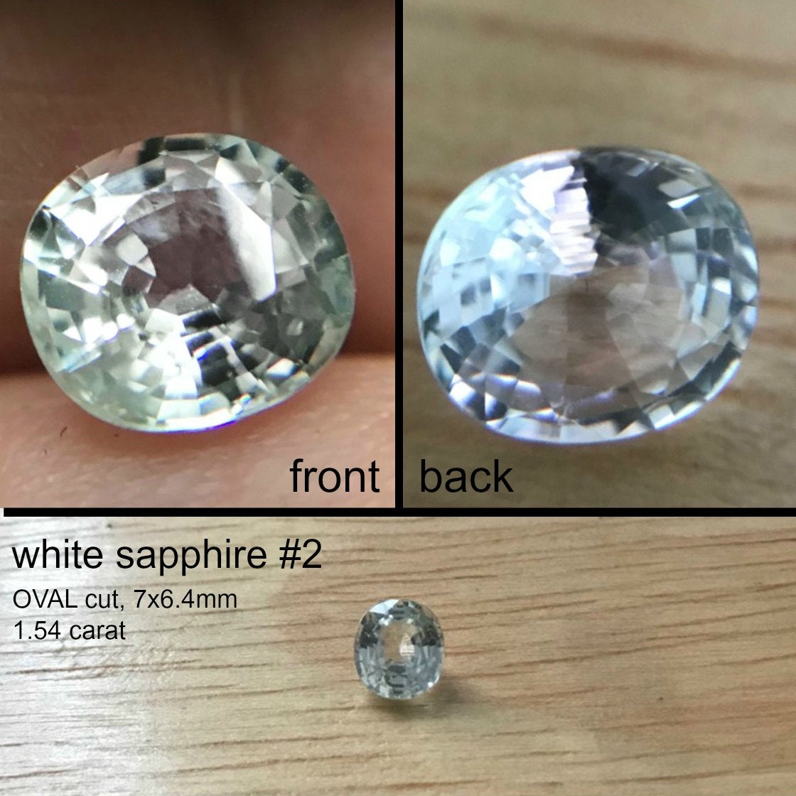 Loose Natural White Sapphire Gemstone - Big Size - Over 1 Carat Weight ...