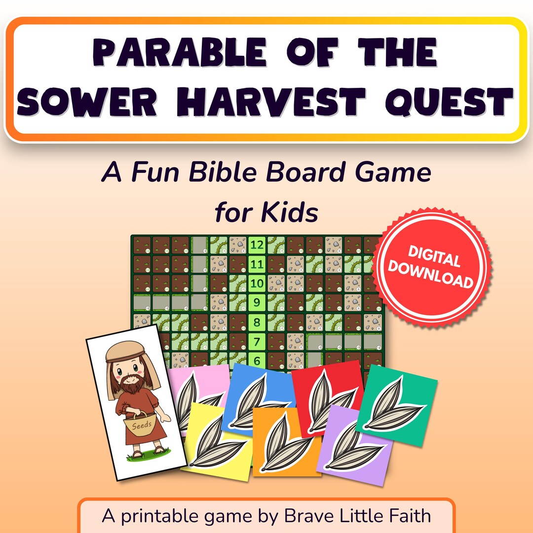 Printable Bible Board Game for Kids | Parable of the Sower Harvest ...