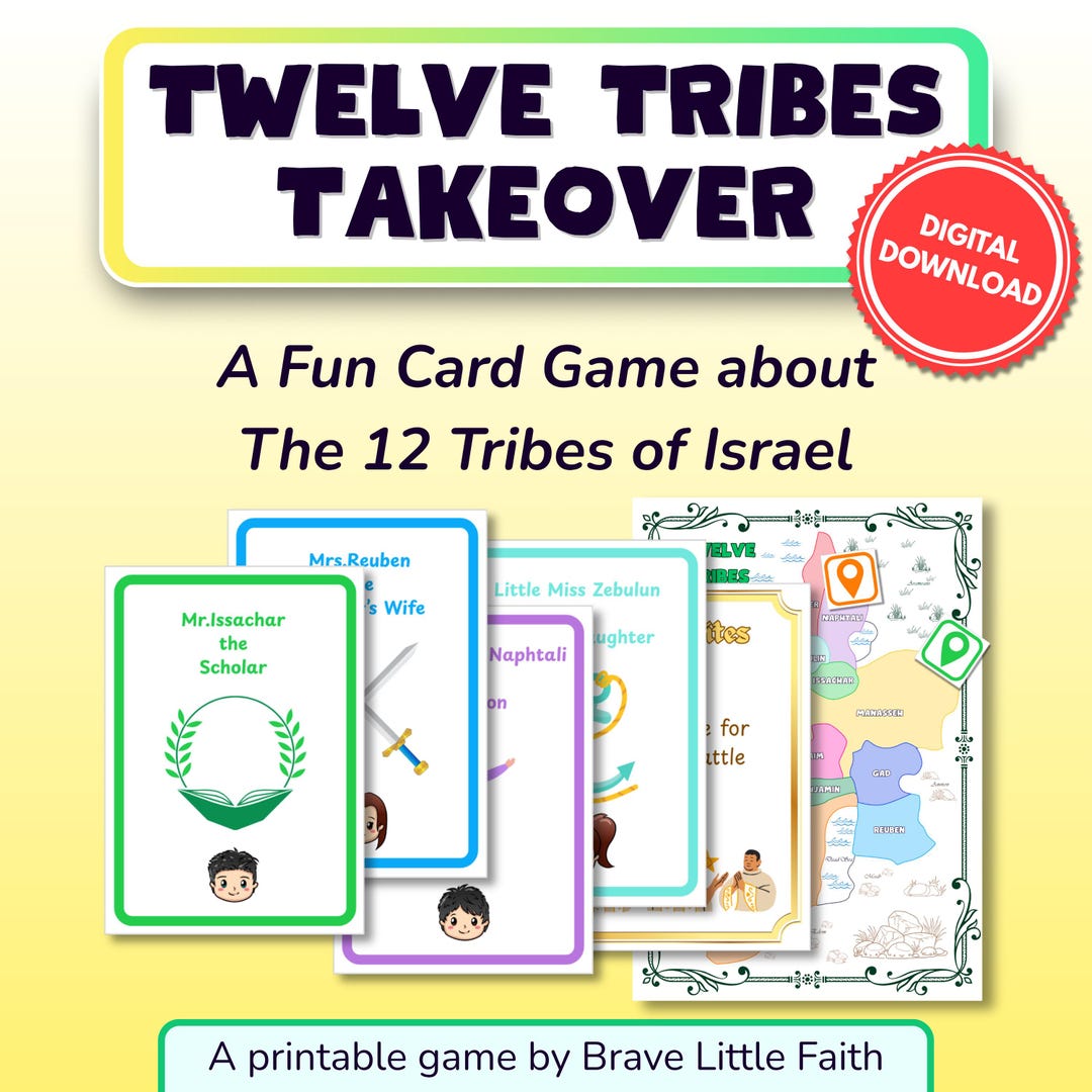 Printable Bible Card Game | Twelve Tribes Takeover | 12 Tribes of ...