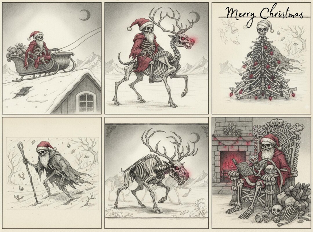 Gothic Christmas Gift Wrap, Macabre Holiday Wrapping Paper - Etsy