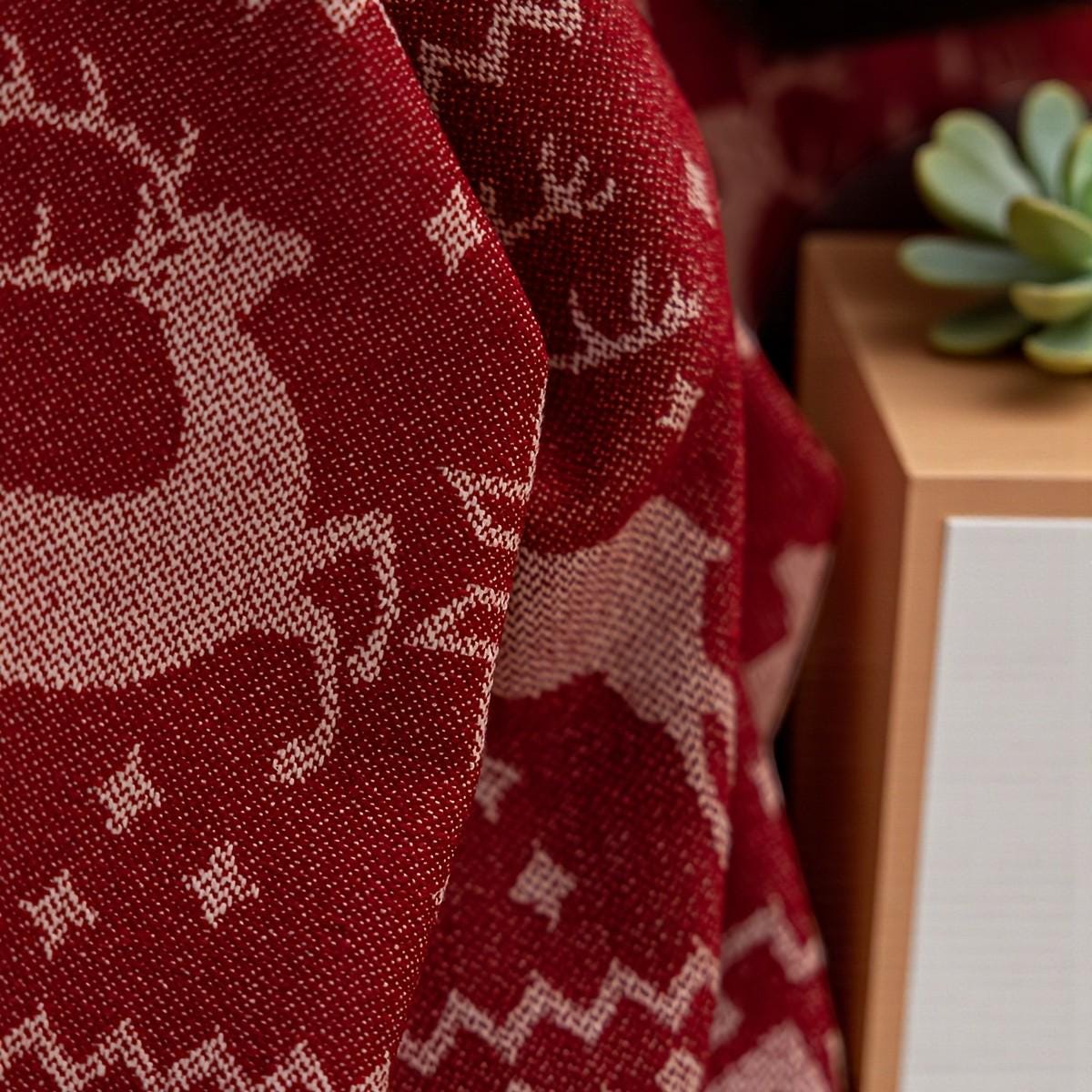 Red & White Tassel Fringe Table Runner, Scandinavian Christmas Decor ...