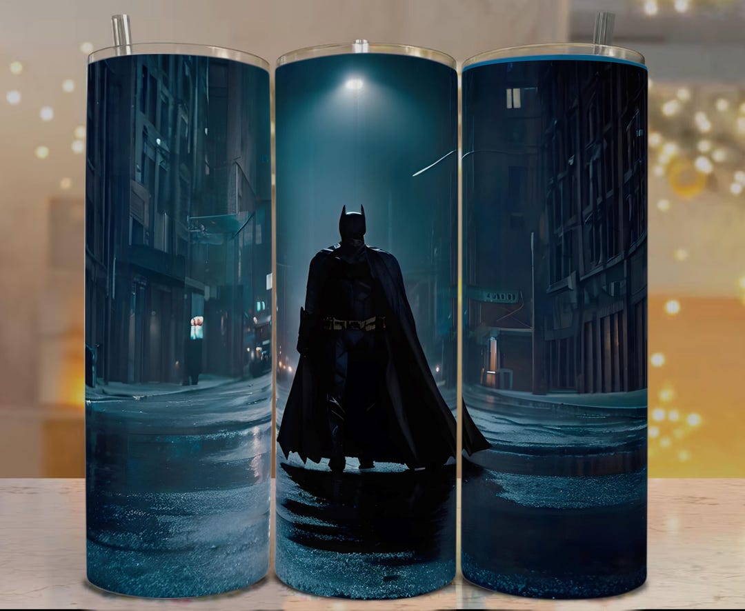 Dark Knight Batman 20oz Tumbler Wrap PNG | Cinematic Gotham Night Scene ...