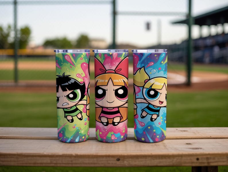 Powerpuff Girls Tumbler Wrap PNG | Cartoon Sublimation Design | 20oz ...