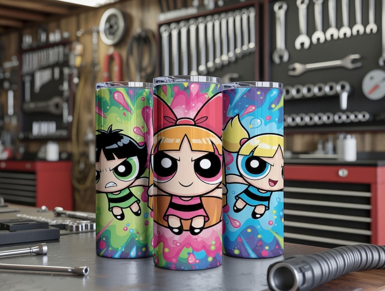 Powerpuff Girls Tumbler Wrap PNG | Cartoon Sublimation Design | 20oz ...