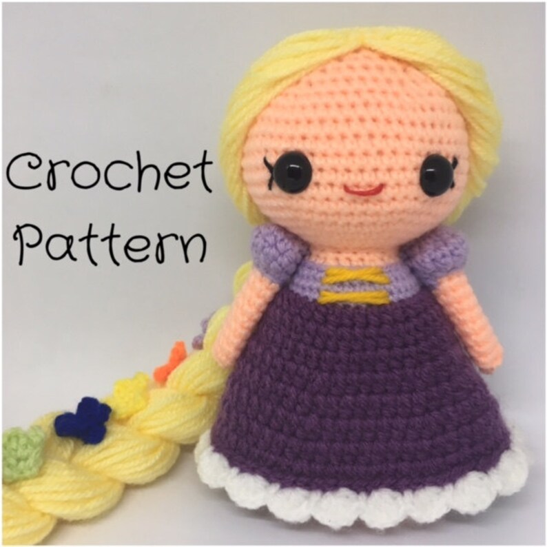 Rapunzel Doll Crochet Doll Pattern Pdf Pattern Amigurumi Etsy