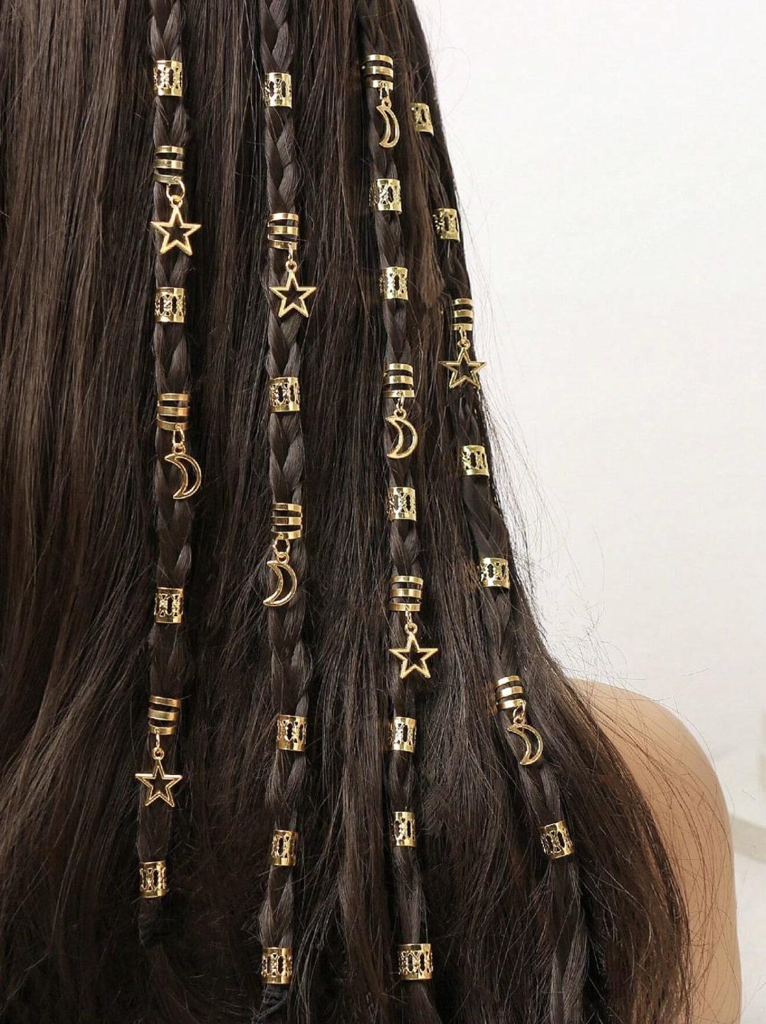 40pcs Women Braids Accessories Set, Moon Star Hair Jewelry, Hair Ties ...