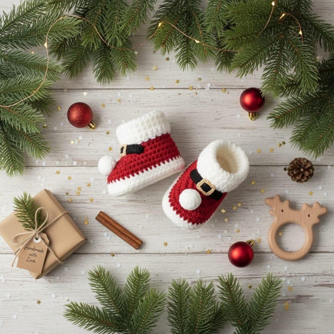 Santa Boots Crochet Pattern PDF | Christmas Booties Amigurumi | Holiday ...
