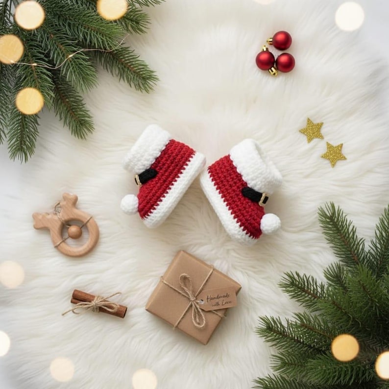 Santa Boots Crochet Pattern PDF | Christmas Booties Amigurumi | Holiday ...