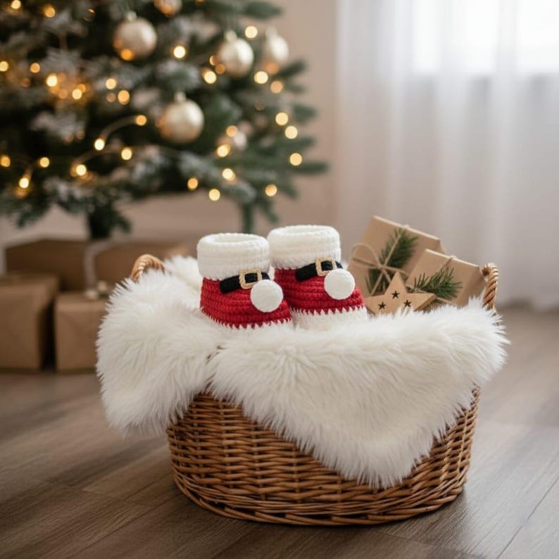 Santa Boots Crochet Pattern PDF | Christmas Booties Amigurumi | Holiday ...