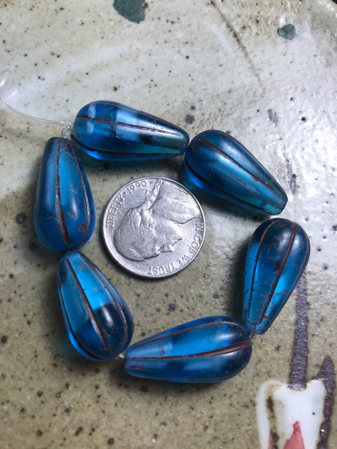 22 Mm X 11 Mm Melon Teardrop Beads Jewelry Destash - Etsy