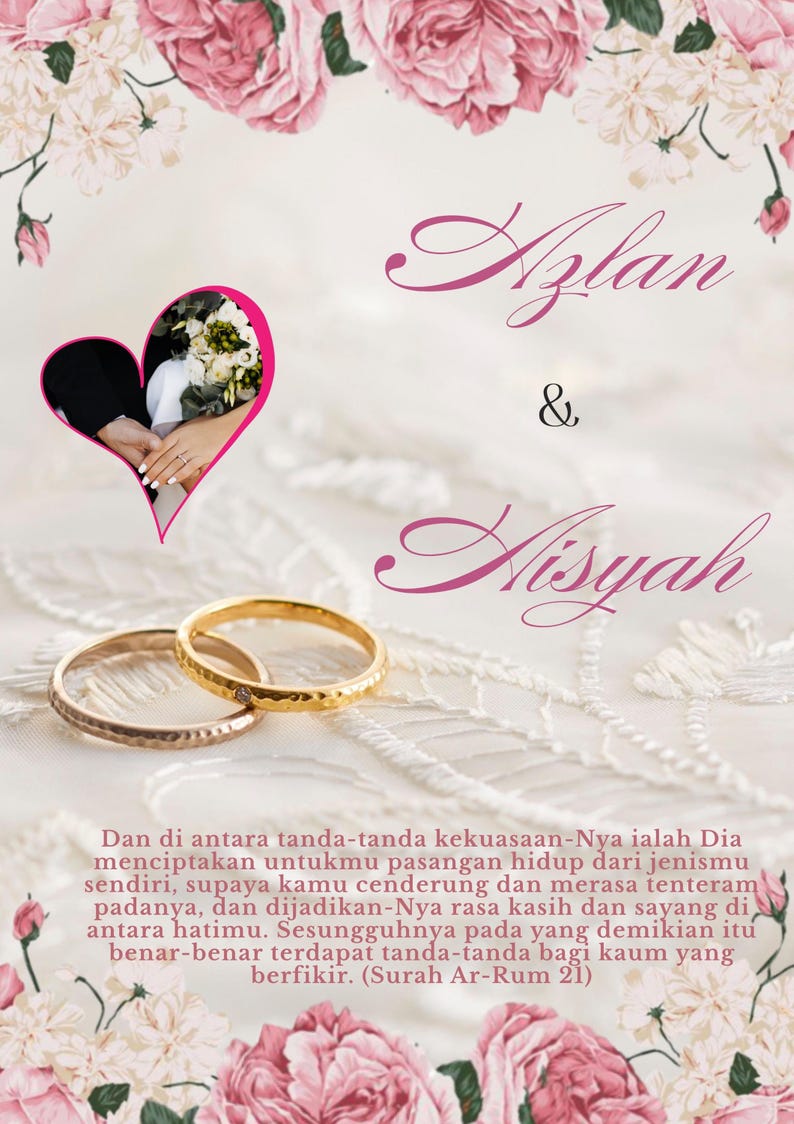 Digital Muslim Malay Wedding Invitation Template, Jemputan Perkahwinan ...