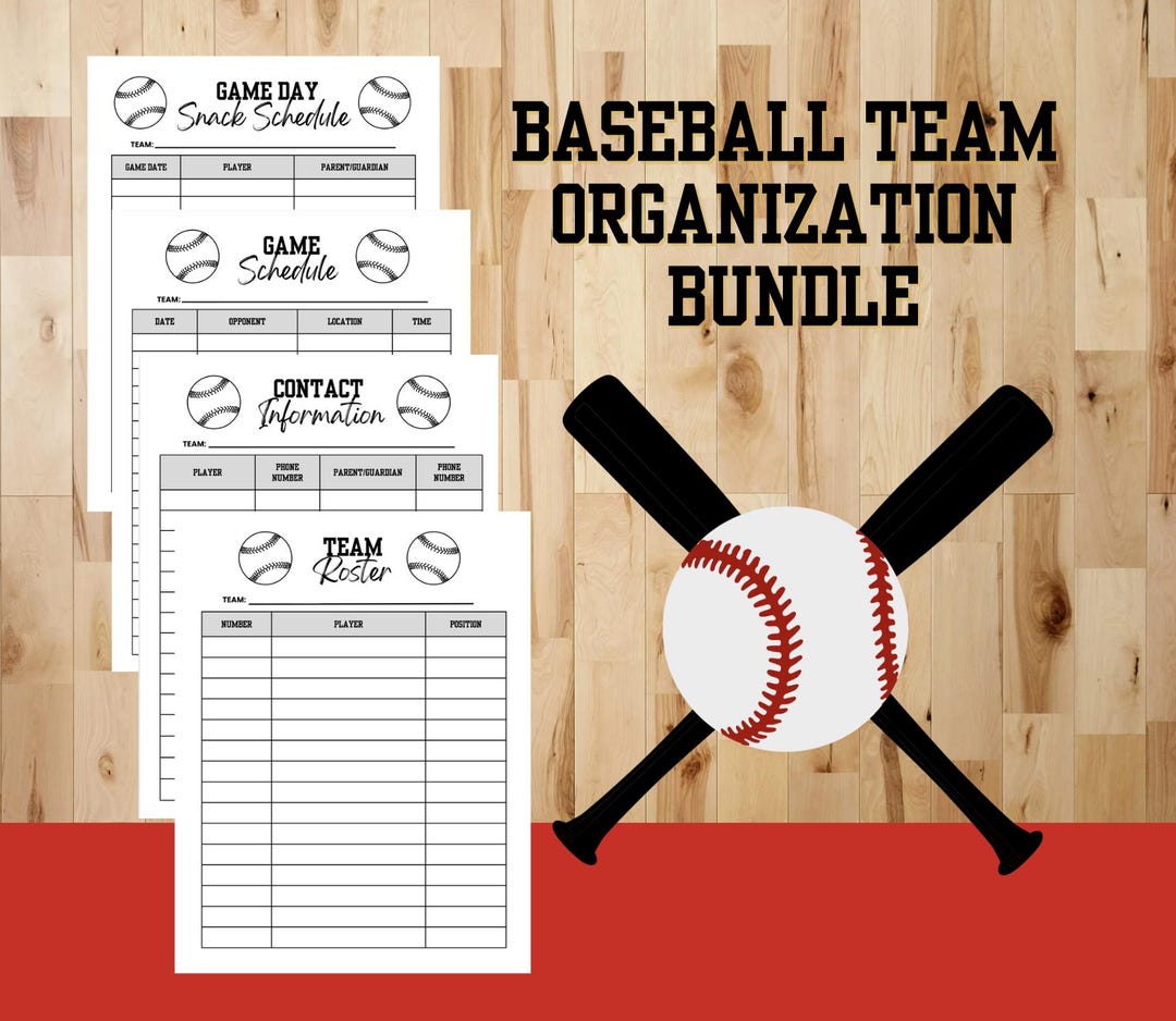 Editable Baseball Template Bundle Includes Roster, Game Schedule ...