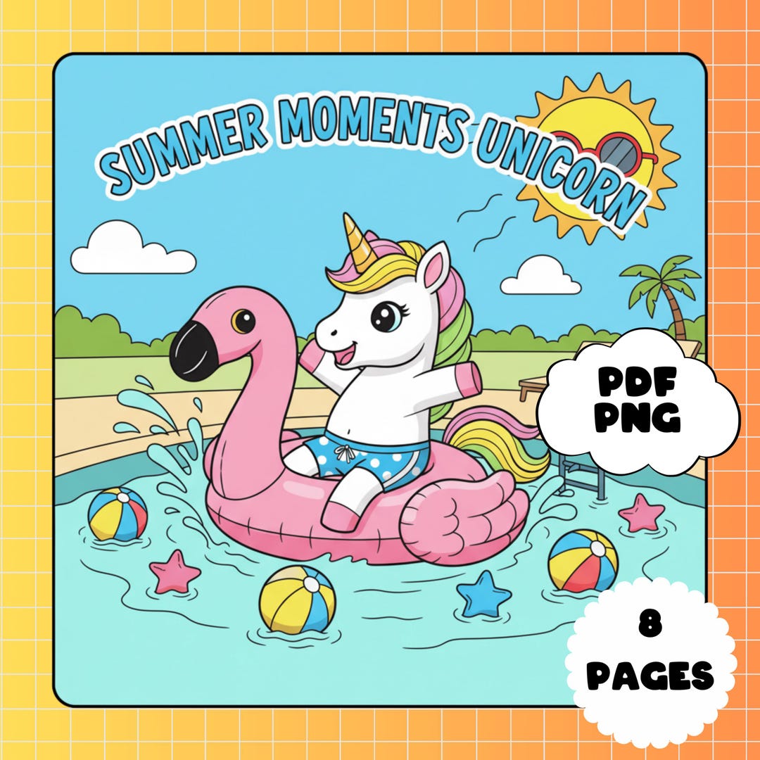 Unicorn Coloring Pages for Kids Summer Fun Activities Printable PDF ...
