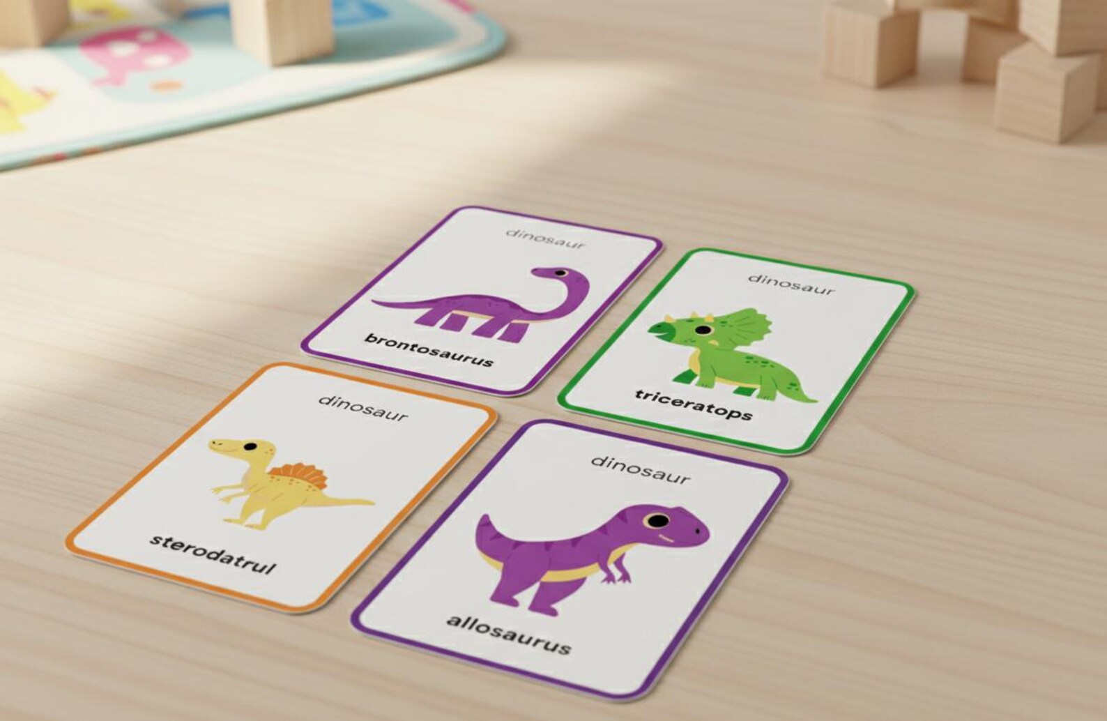 Dinosaur Counting Flashcards , Dino Math for Kids, Montessori Number ...