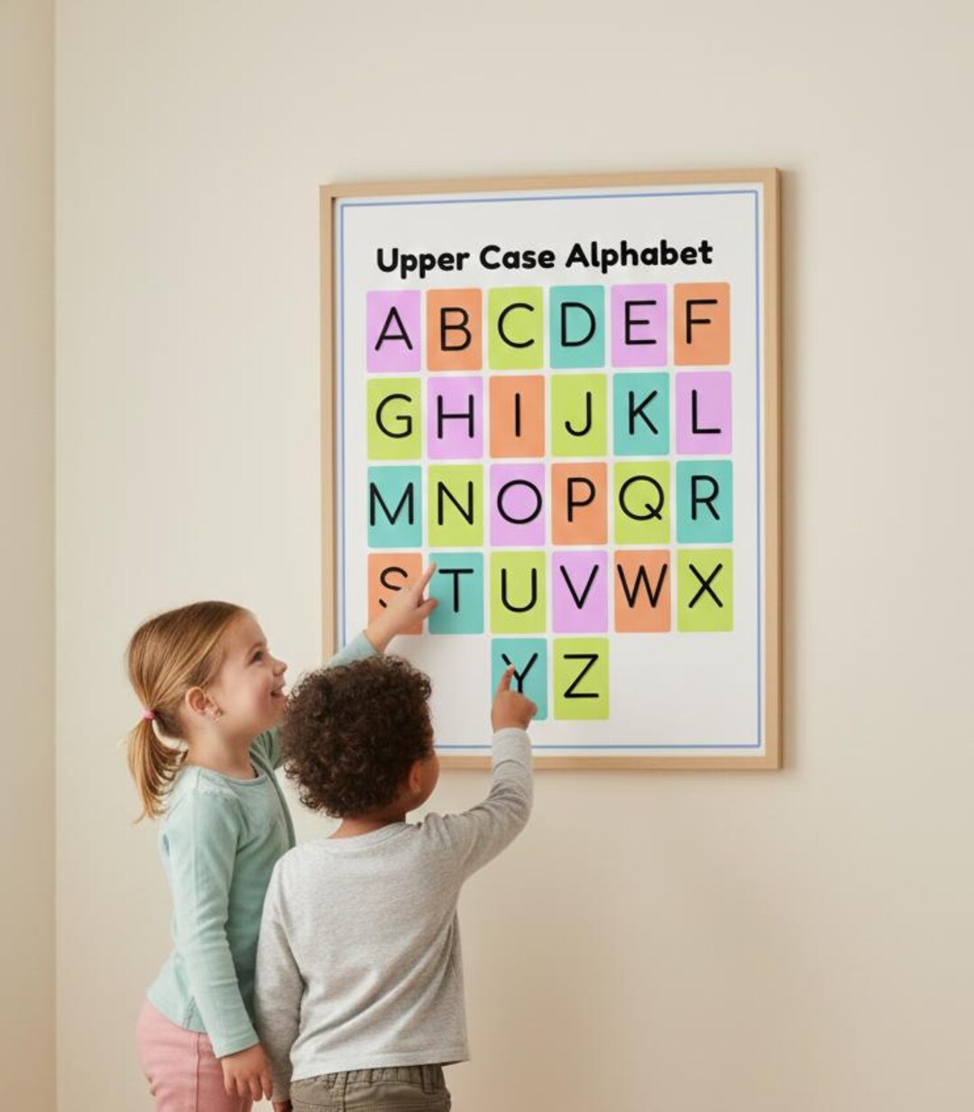 Upper Case Alphabet Poster | Rolled Poster, Colorful Letter Grid ...
