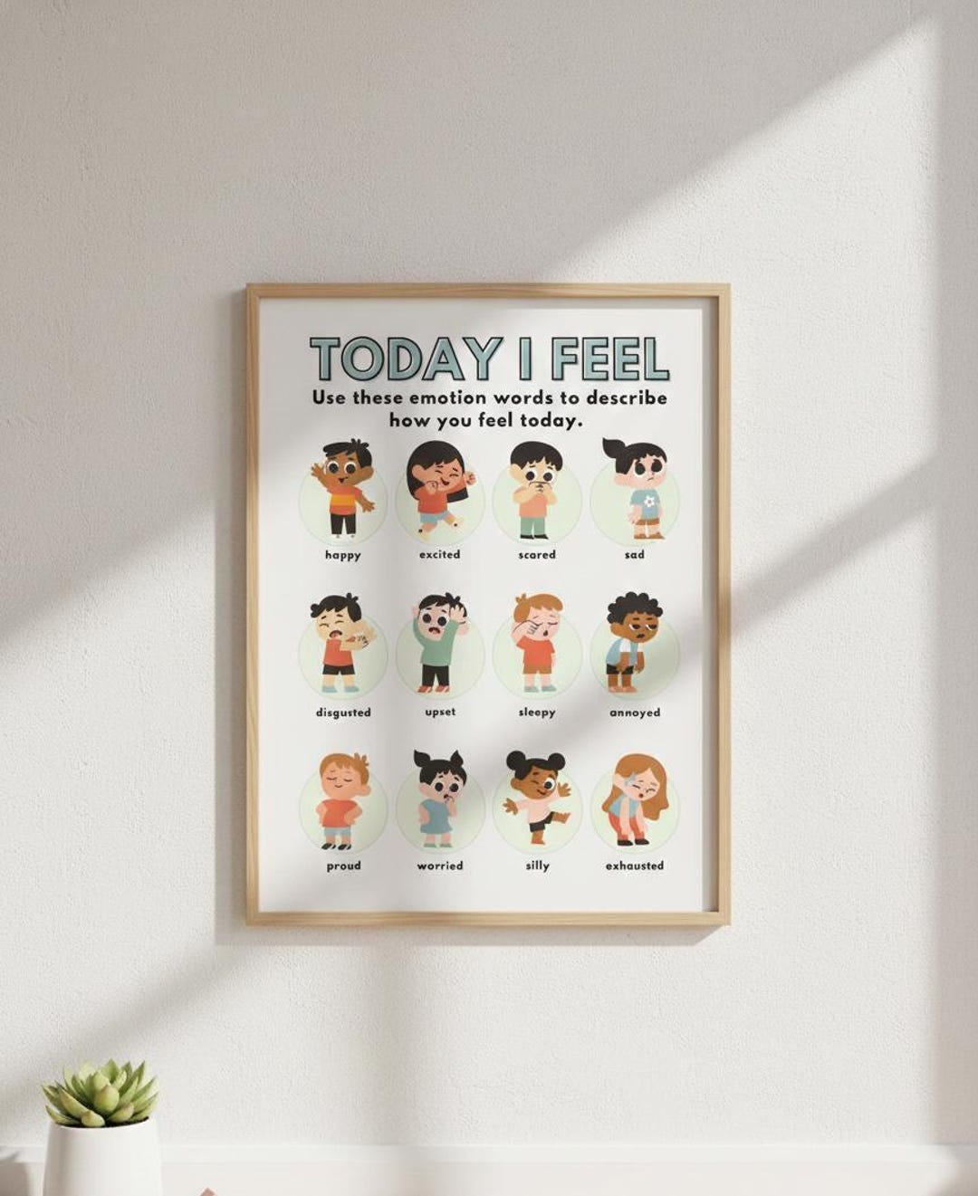 Feelings Chart Poster, Kids Emotions, Social Emotional Learning ...