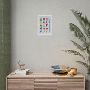 Fruits & Vegetables Chart Poster | Playful Kitchen Print - Etsy