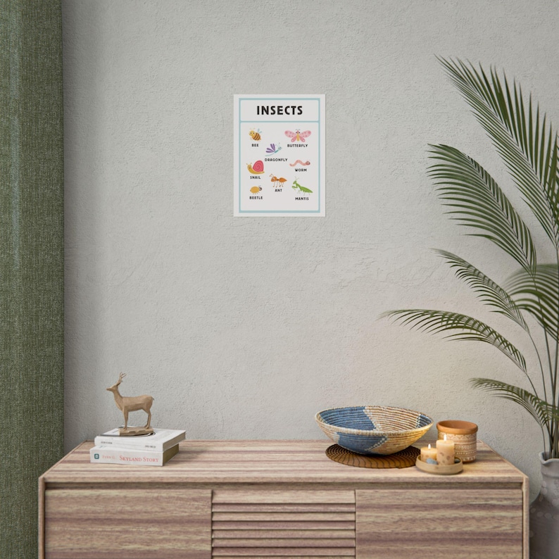 Insects Educational Chart Rolled Posters | Kids Room Nursery Wall Art ...