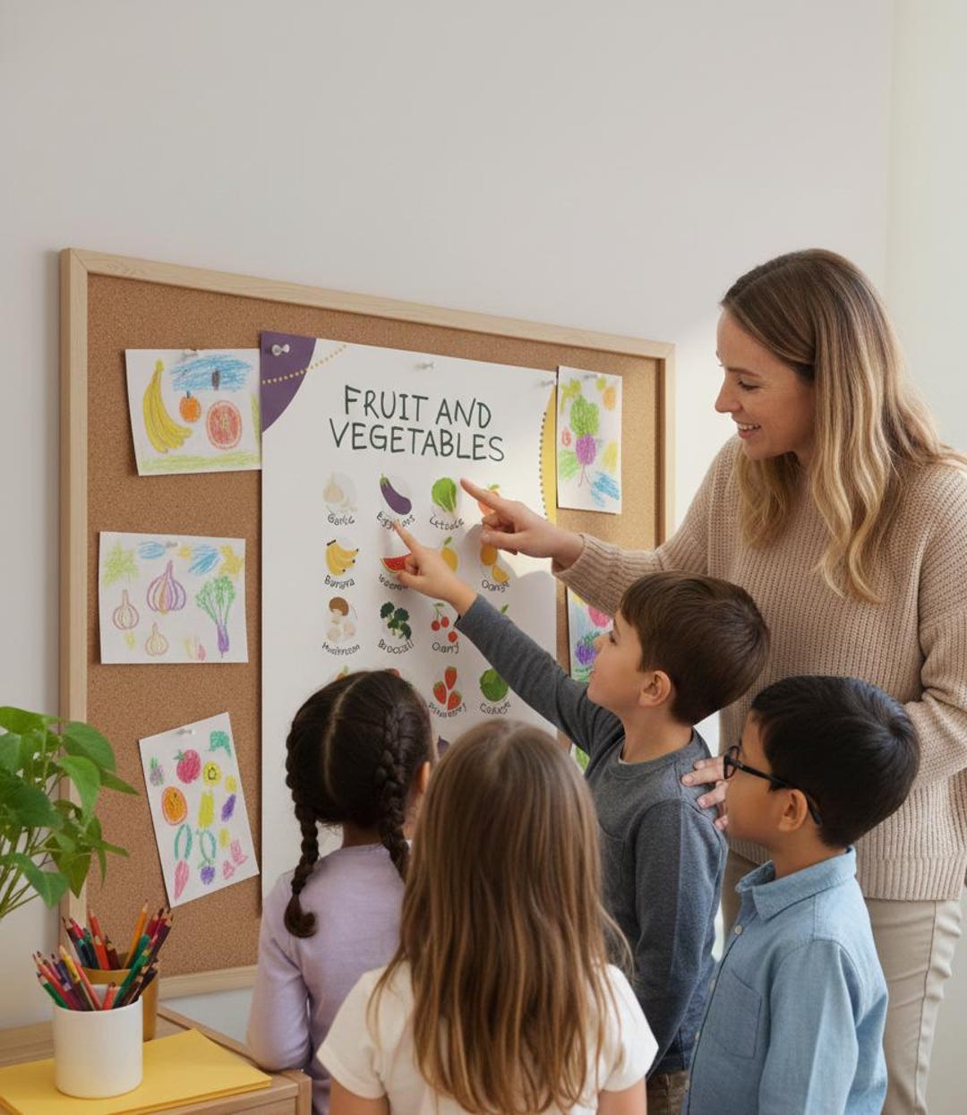 Fruit and Vegetables Poster for Kids, Healthy Eating Wall Art ...